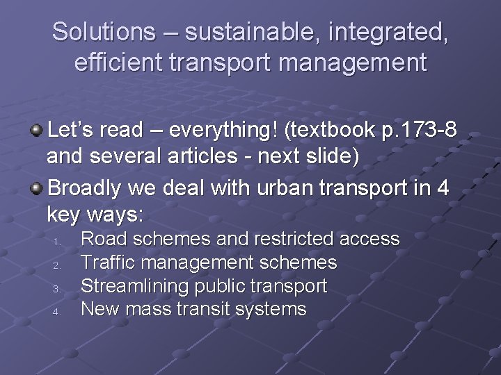 Transport and its management Contemporary Sustainability Issues in