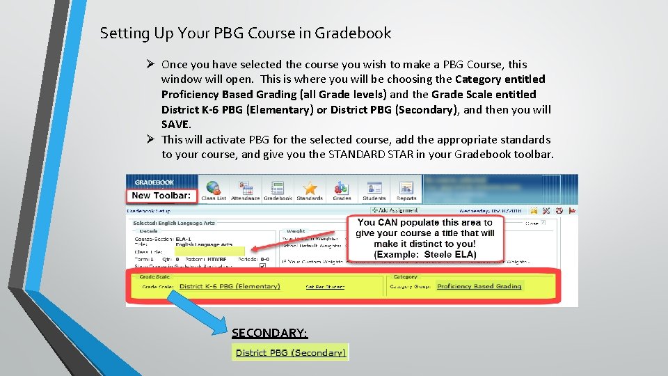 Proficiency Based Grading PBG 2018 2019 Information Systems