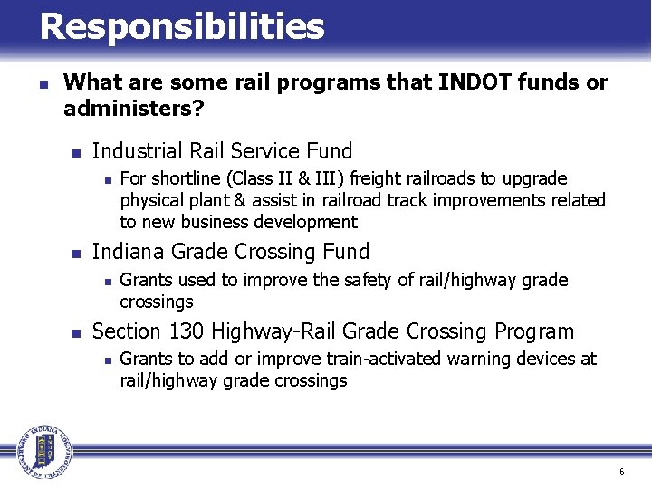 Conexus Indiana INDOT Rail Office Aviation Office Robert