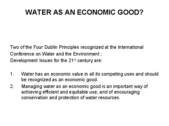LECTURE 10 GLOBAL WATER CRISIS 3 rd Nov