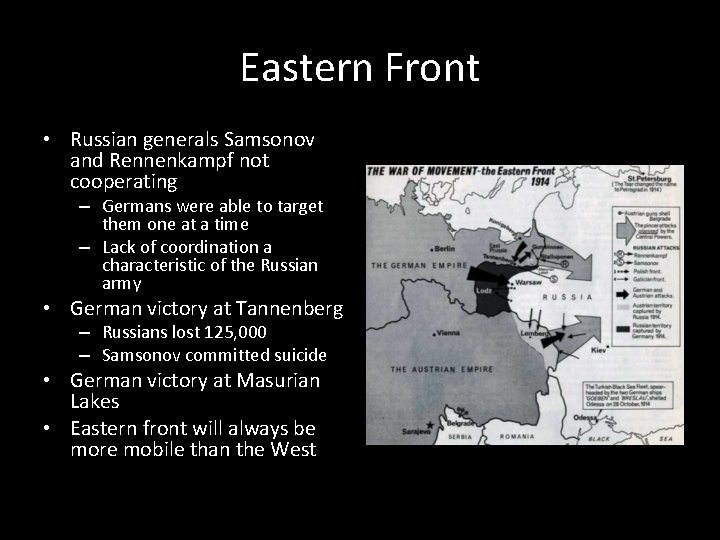 War Beyond the Western Front The Eastern Front