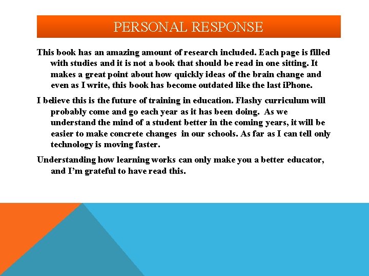 TEACHING WITH THE BRAIN IN MIND By Eric