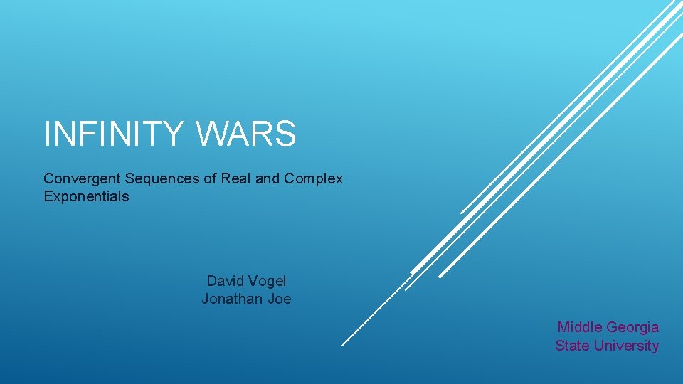 INFINITY WARS Convergent Sequences of Real and Complex