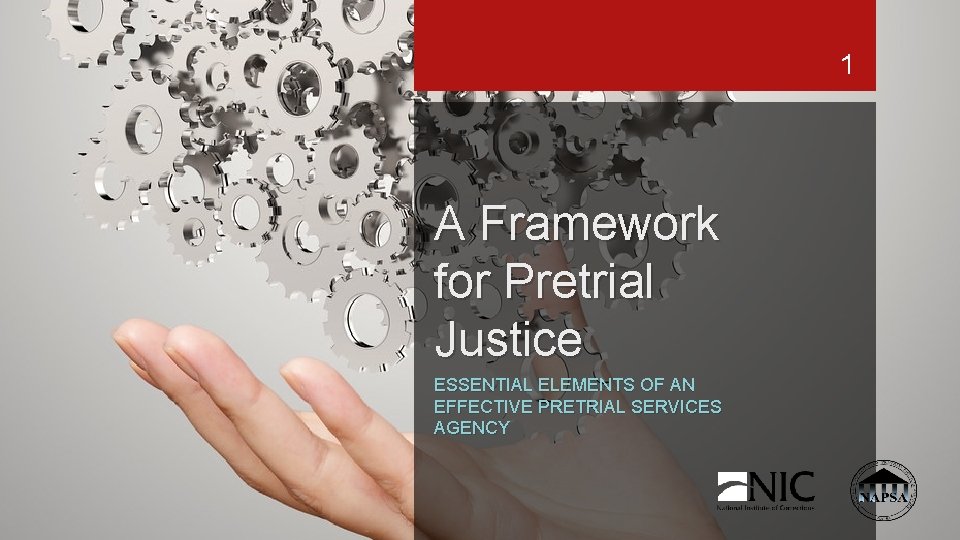 1 A Framework for Pretrial Justice ESSENTIAL ELEMENTS