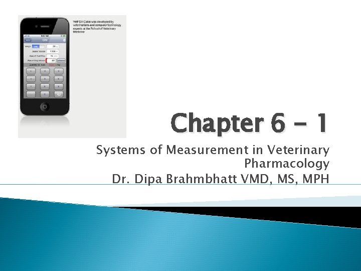 Chapter 6 1 Systems of Measurement in Veterinary