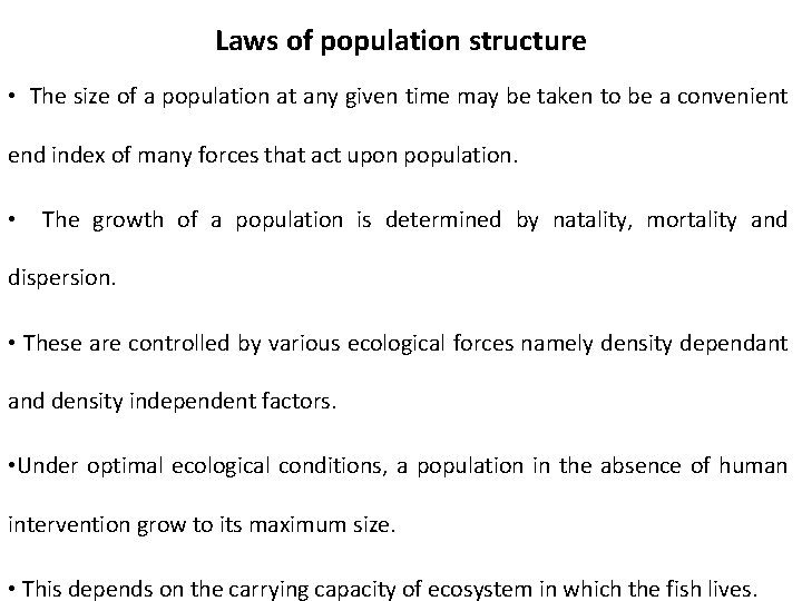 POPULATION AGE STRUCTURE Introduction Population structure is of