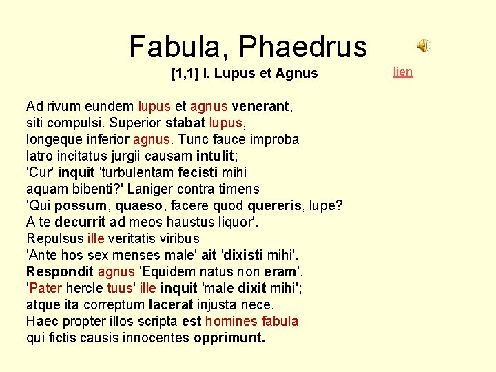 Fabula Phaedrus 1 1 I Lupus et Agnus