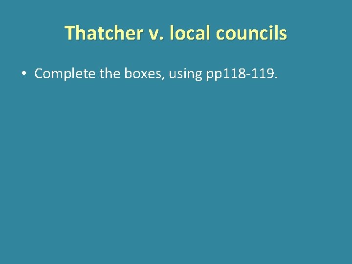 Who opposed Thatcher why and how Learning objectives