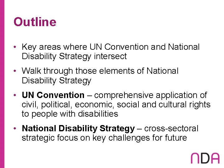 The UN Convention and the National Disability Strategy