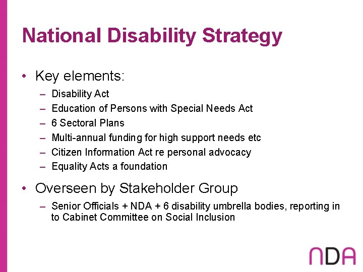 The UN Convention and the National Disability Strategy