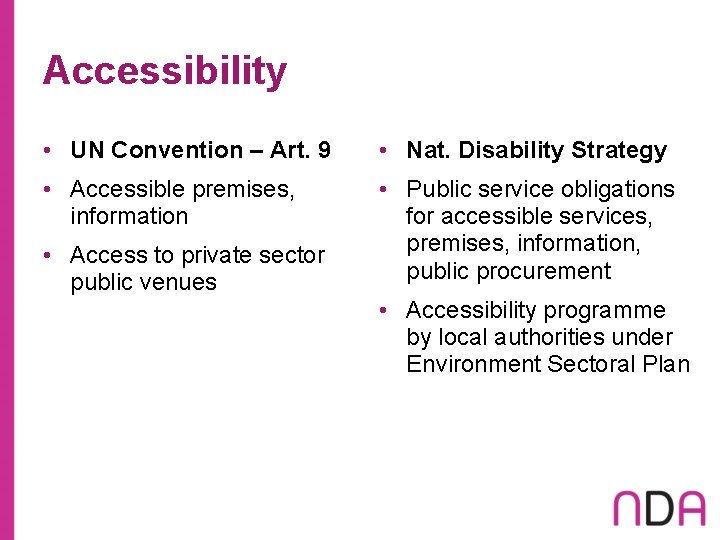 The UN Convention and the National Disability Strategy