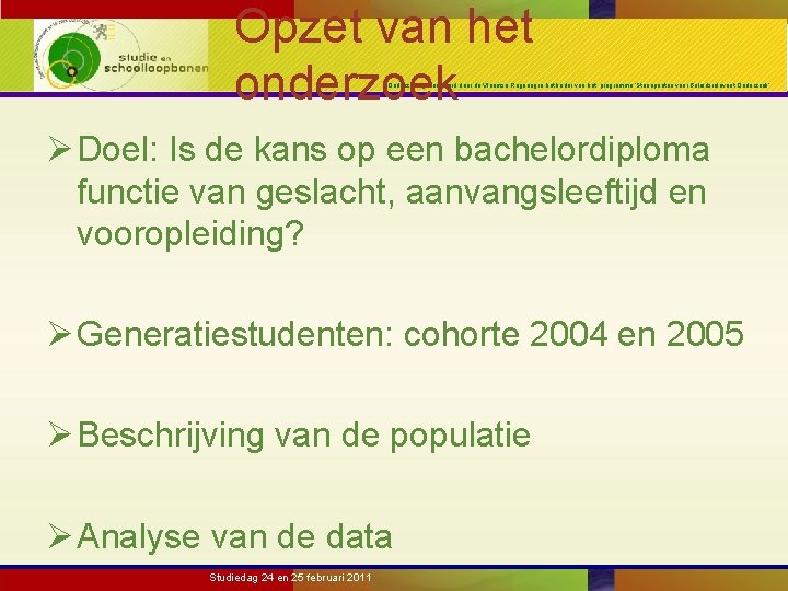 Onderzoek gefinancierd door de Vlaamse Regering in het