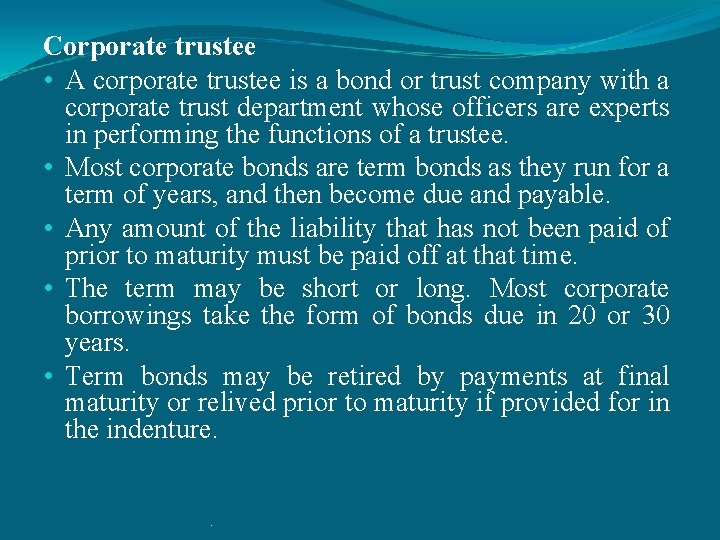 Bond market Corporate senior instruments Corporate senior instruments