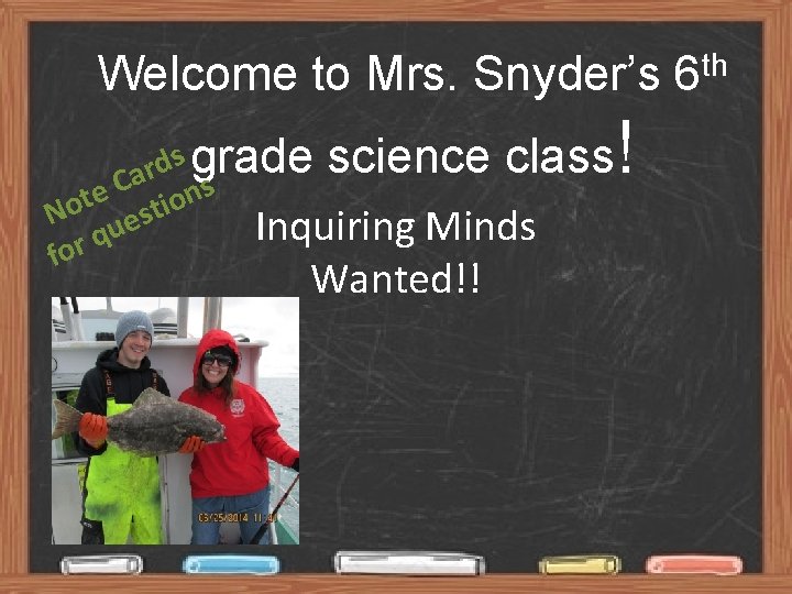 Welcome to Mrs Snyders 6 th s grade