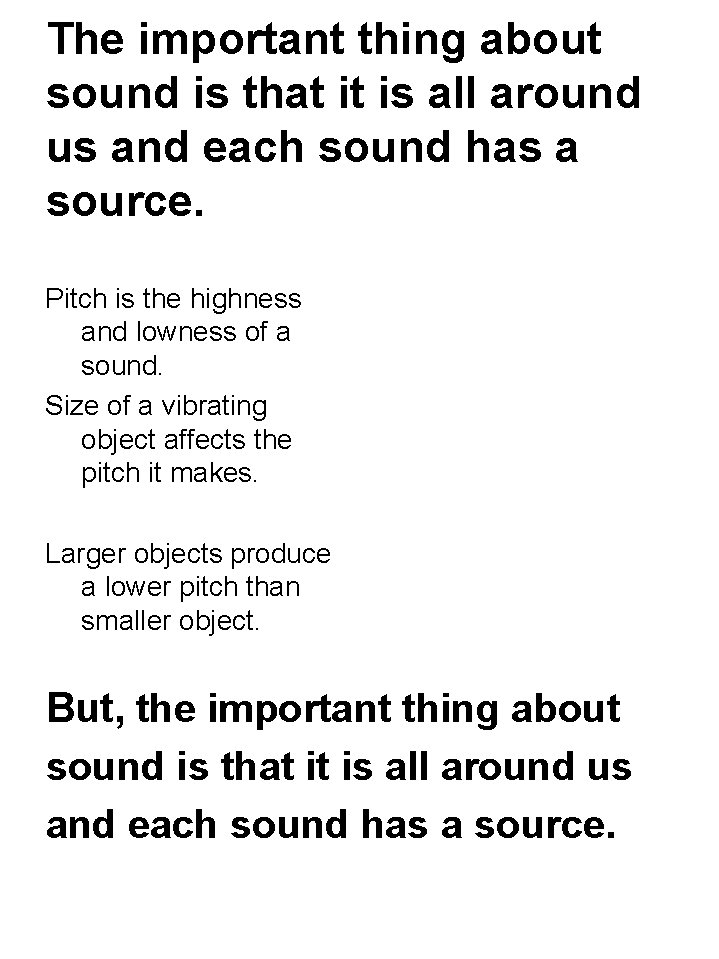 The Important Thing About Sound By Holly ImHamper