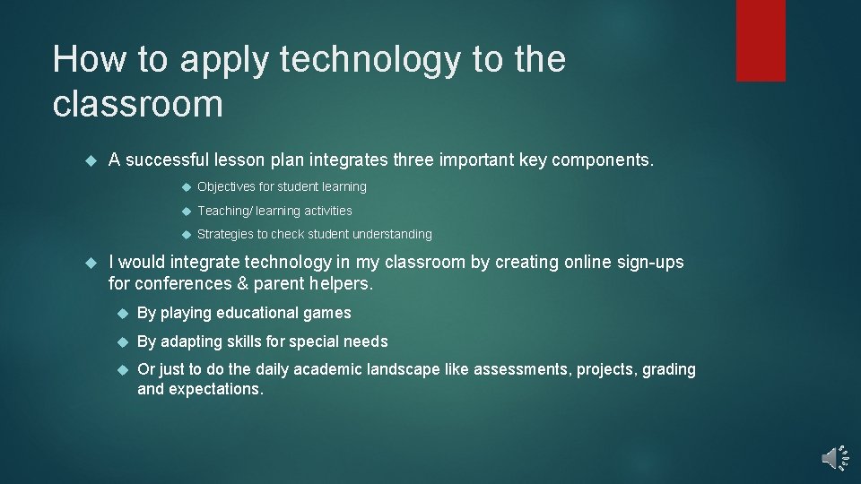 The importance of technology in a classroom ANABEL