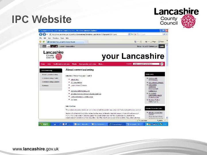 Infection Prevention Control Collaborative Working with NHS Carolyn