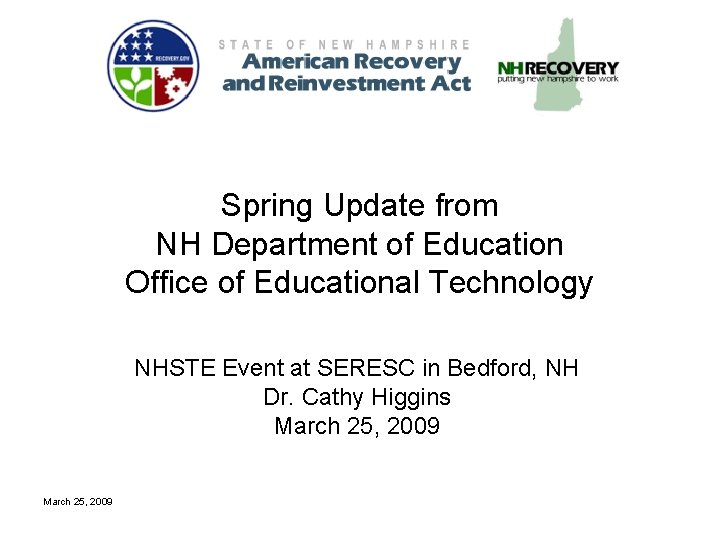Spring Update from NH Department of Education Office