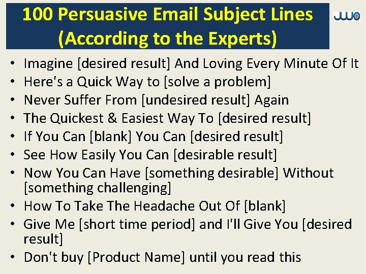 Special Management Series 100 Persuasive Email Subject Lines
