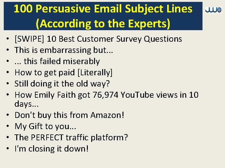 Special Management Series 100 Persuasive Email Subject Lines
