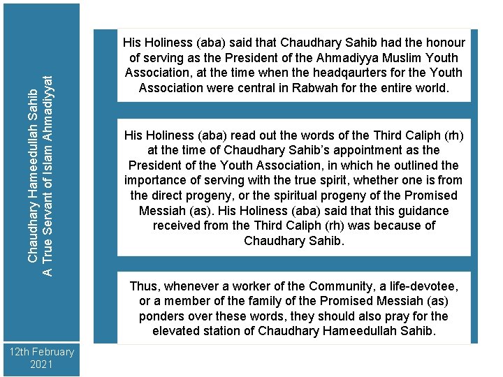 Chaudhary Hameedullah Sahib A True Servant of Islam