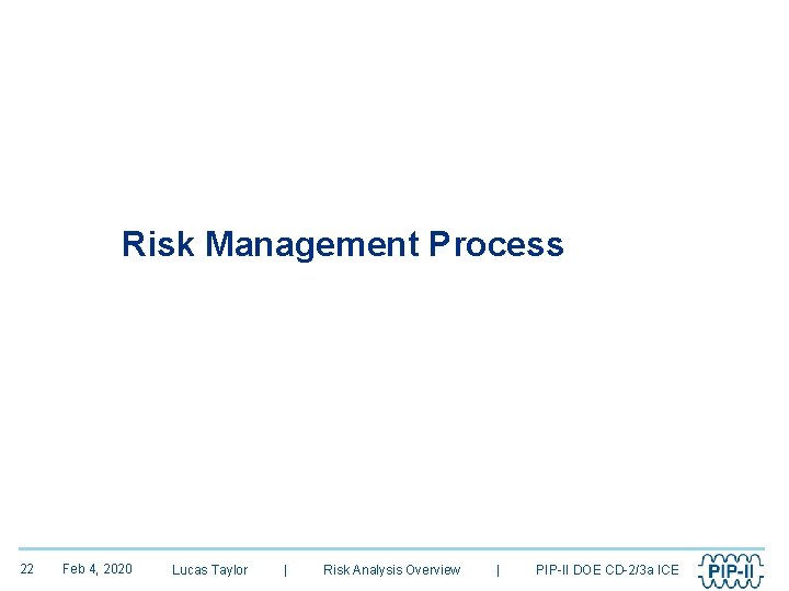 Risk Analysis Overview Lucas Taylor PIPII Risk Manager