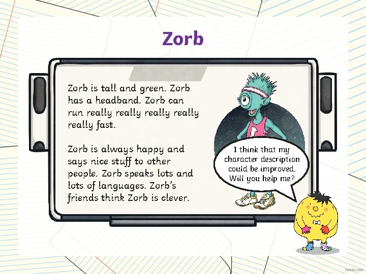 Can you help me to describe different characters