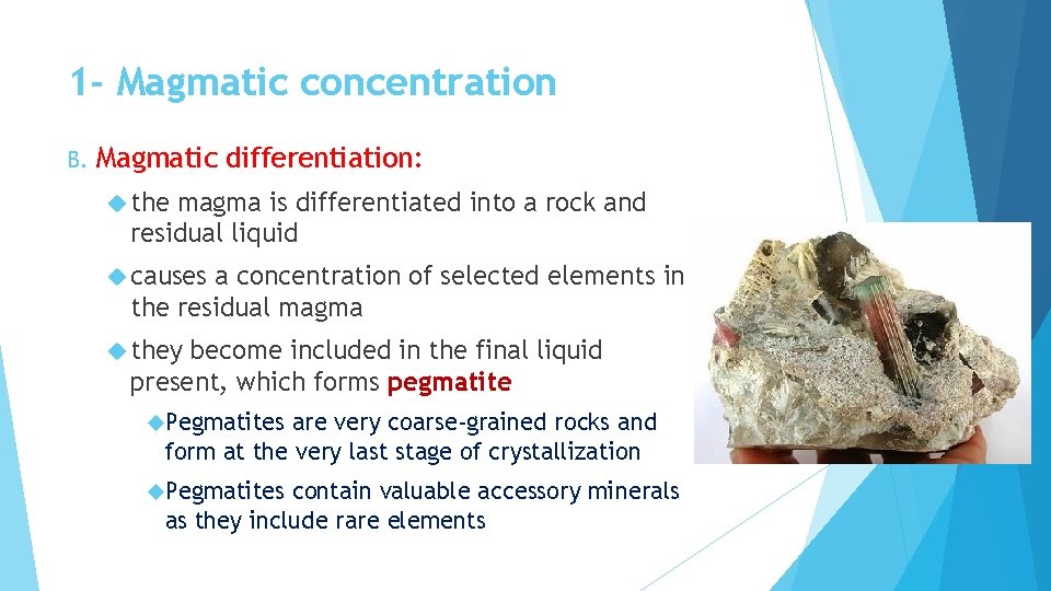 Origin of mineral deposits part 01 Origin of