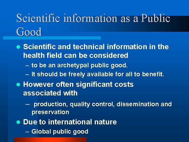 Scientific and technical health information as a public