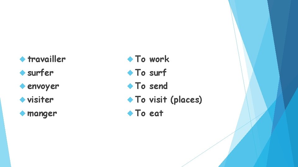 Regular er verbs Identify these infinitives danser To