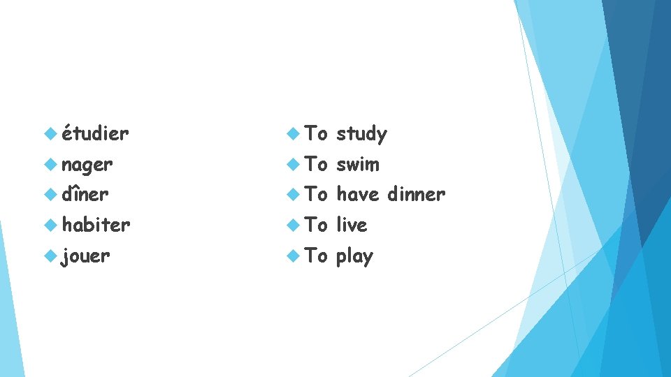 Regular er verbs Identify these infinitives danser To