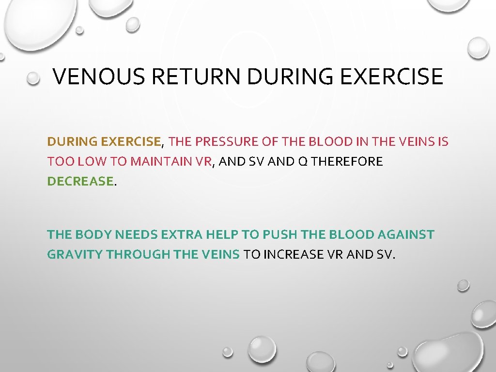 APPLIED ANATOMY AND PHYSIOLOGY CARDIAC CONTROL RECAP VENOUS