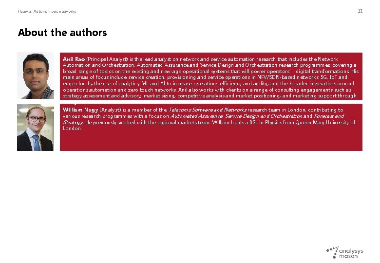 Huawei Autonomous networks Huawei autonomous networks Anil Rao