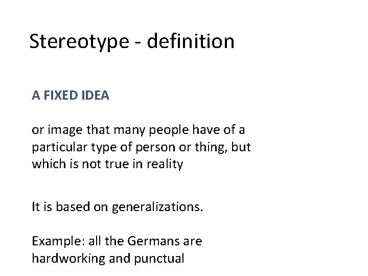 Business Culture in Tourism Barriers to Communication Stereotypes