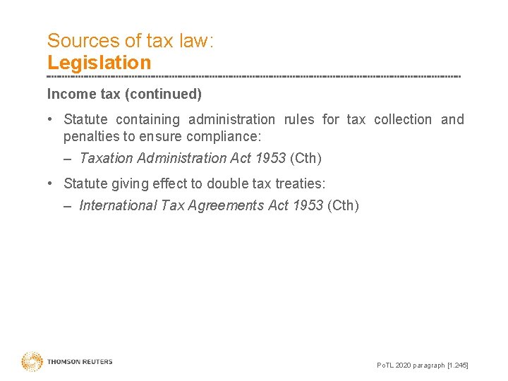 Chapter 1 Sources of taxation law 2020 Thomson