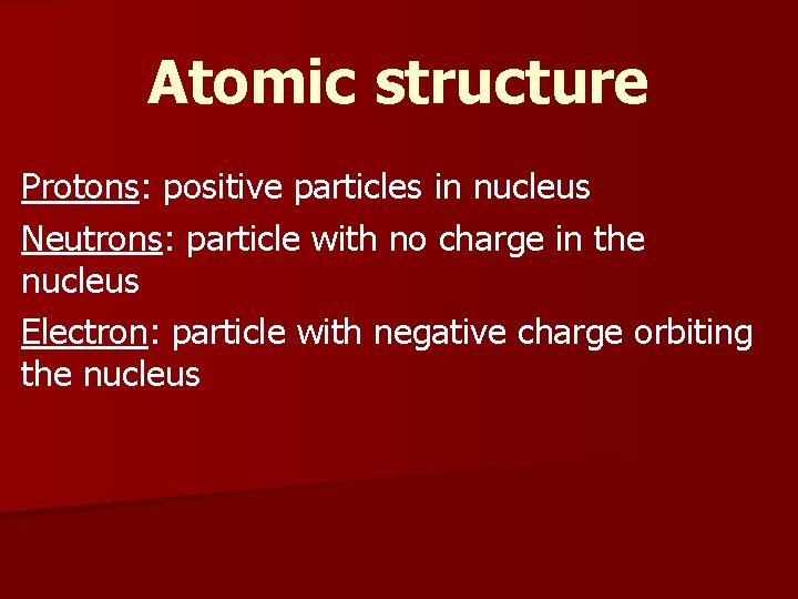 How Atoms Differ Objectives Covered in this Presentation