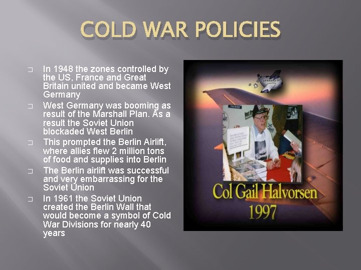 COLD WAR 1945 TO 1991 POST WORLD WAR