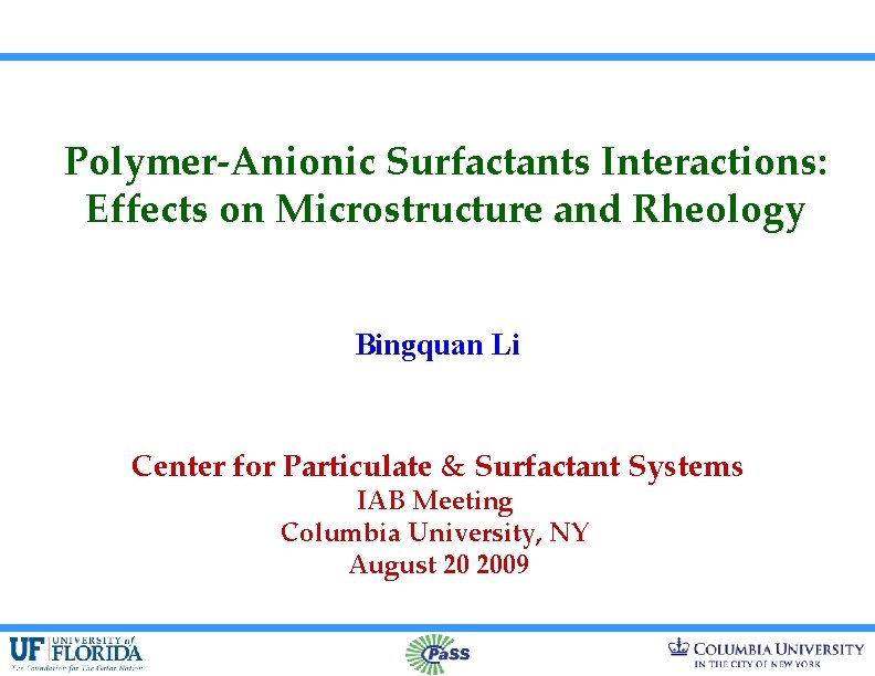 PolymerAnionic Surfactants Interactions Effects on Microstructure and ...