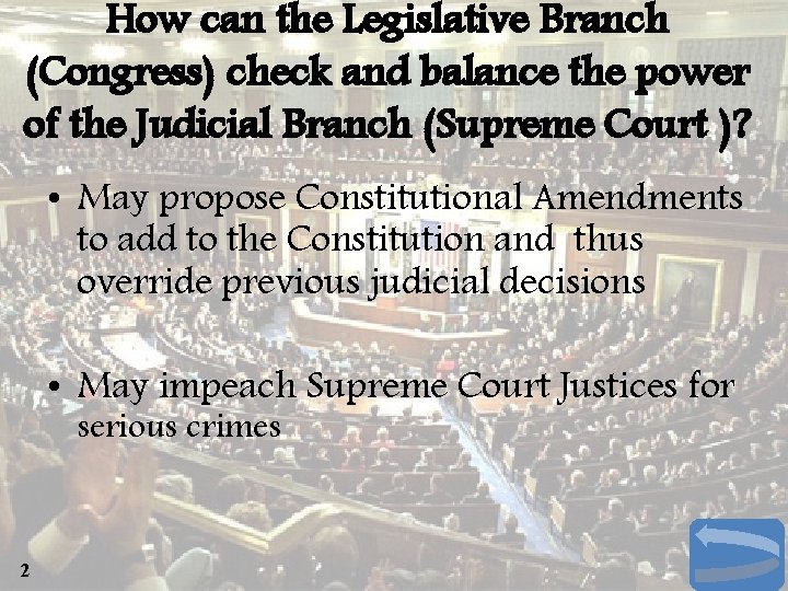 The United States Constitution Checks and Balances Checks