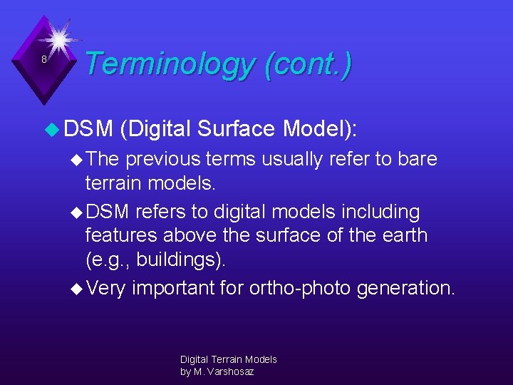 1 DTM by M Varshosaz Digital Terrain Models