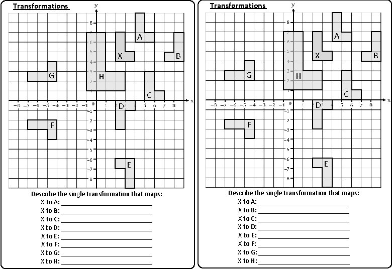 Transformations Mixed Foundation Worksheet A The worksheet is