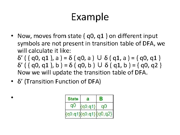 Subject Theory of Automata Topic Conversion from NFA