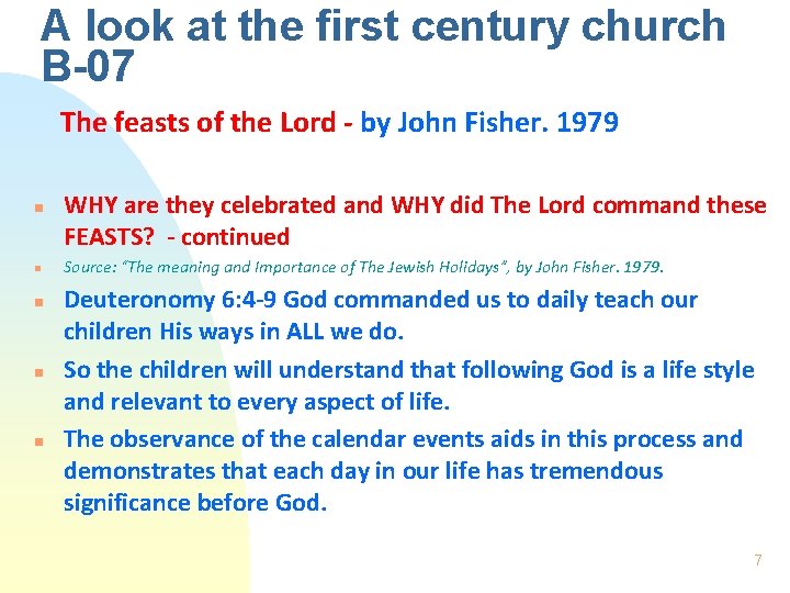 A look at the first century church B01