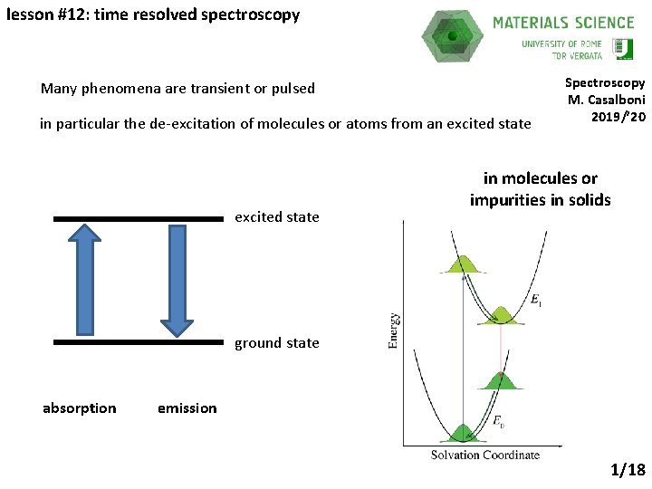 lesson 12 time resolved spectroscopy Many phenomena are