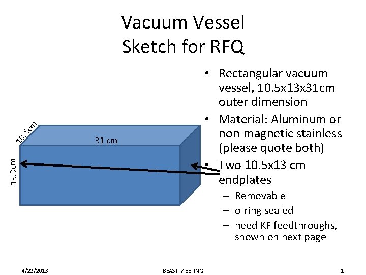 Vacuum Vessel Sketch for RFQ 31 cm 13