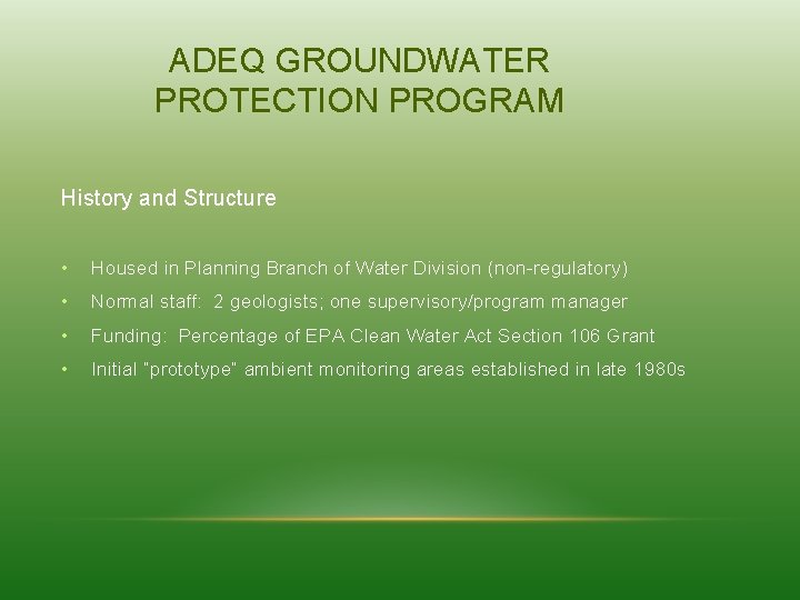 WQX and the Arkansas Ambient Groundwater Quality Database
