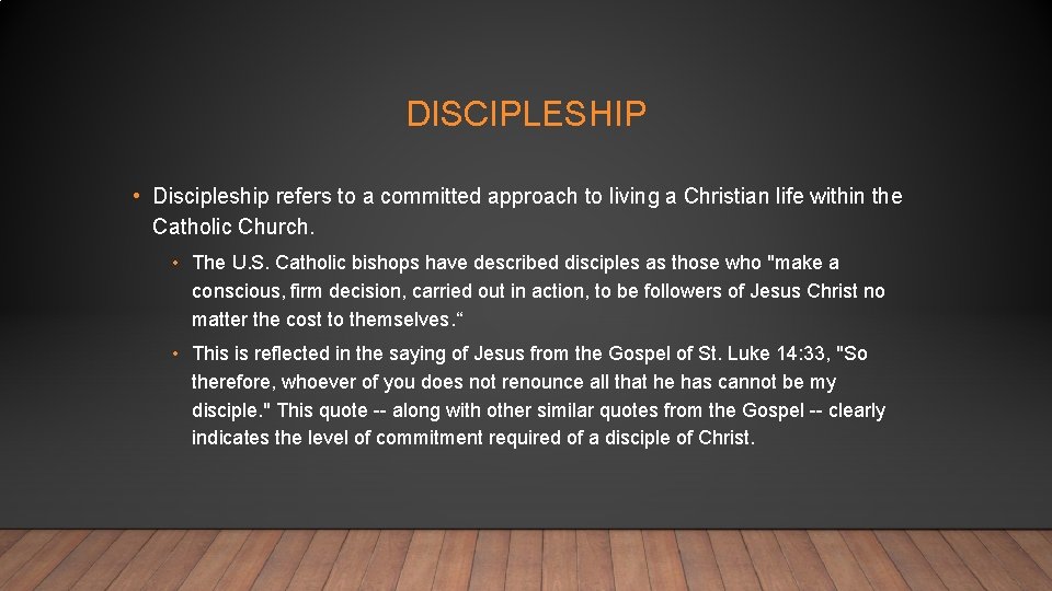ROADMAP FORMATION FOR DISCIPLESHIP OBJECTIVE Identify outline and