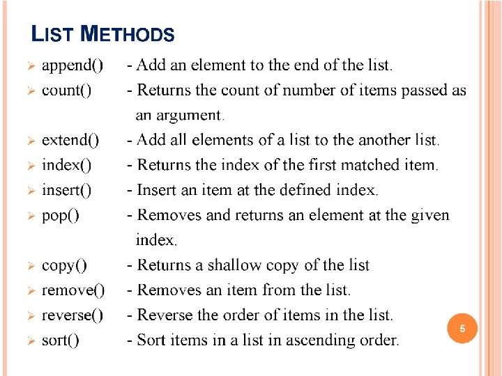 List is a sequence of values called items