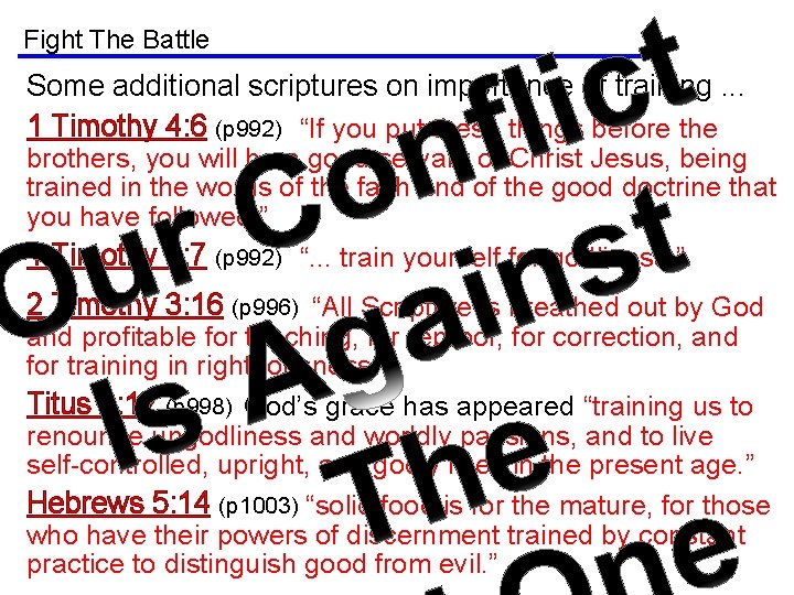 WELCOME We fought the battle Max Craddock Sat