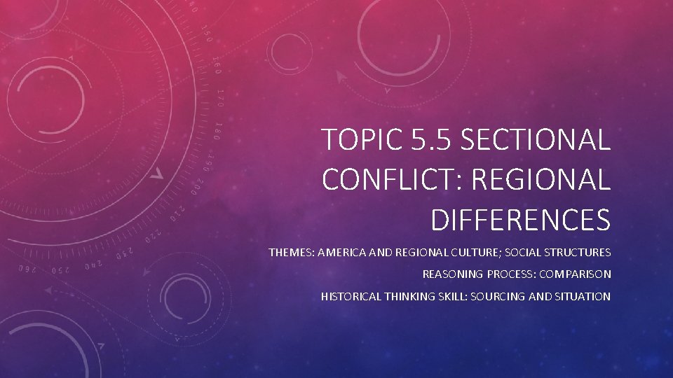 TOPIC 5 5 SECTIONAL CONFLICT REGIONAL DIFFERENCES THEMES